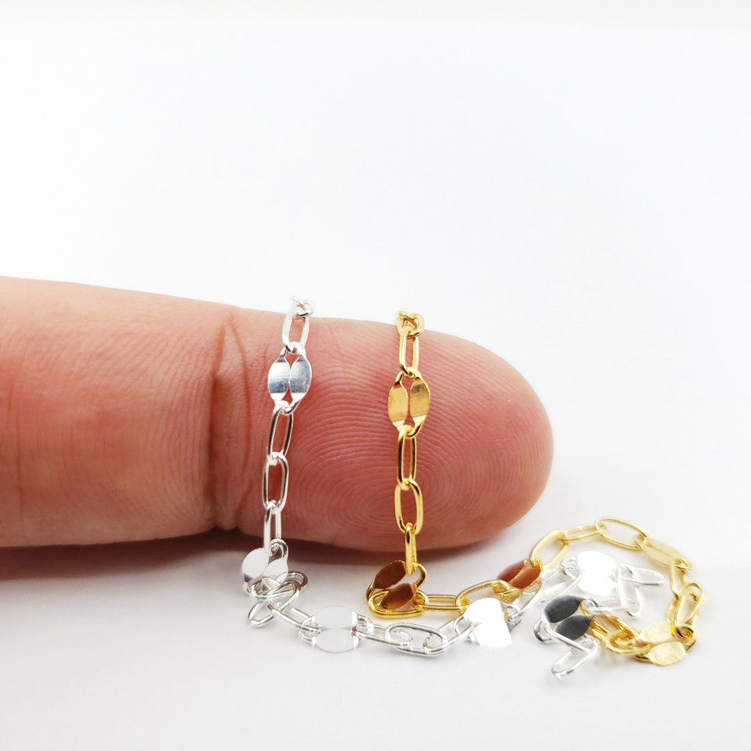 Drawn Cable Dapped Chain, 3:1 Ratio, 2.2mm X 4.8mm, Sterling Silver ...