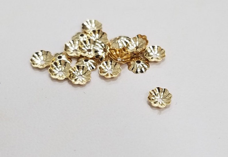 Gold Filled 14K Flower Bead Cap 20 Pieces 5mm Made in USA | Etsy