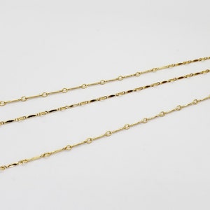 14k Gold Filled Dapped Bar Chain, 0.9mm X 8.2mm, Made in the USA, by ...