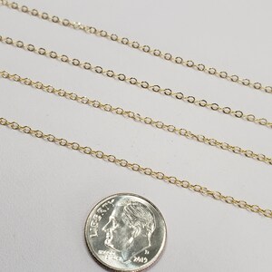 14k Gold Filled Cable Chain, 1.3mm, Made in the USA, Flat or Round Wire ...