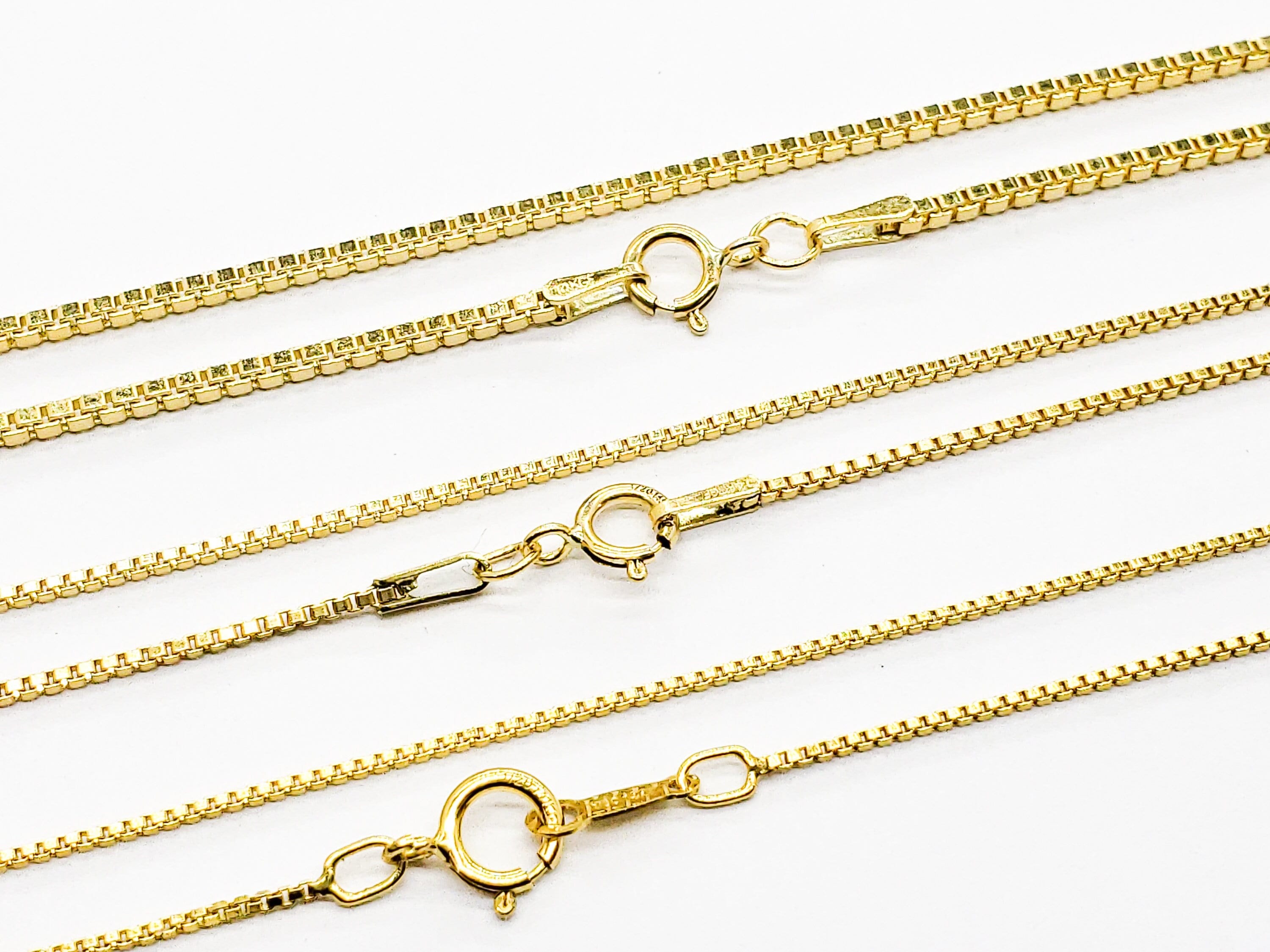 14k Gold Filled Box Finished Chain, 1.5mm Box, 1mm Box, 0.8mm Box ...