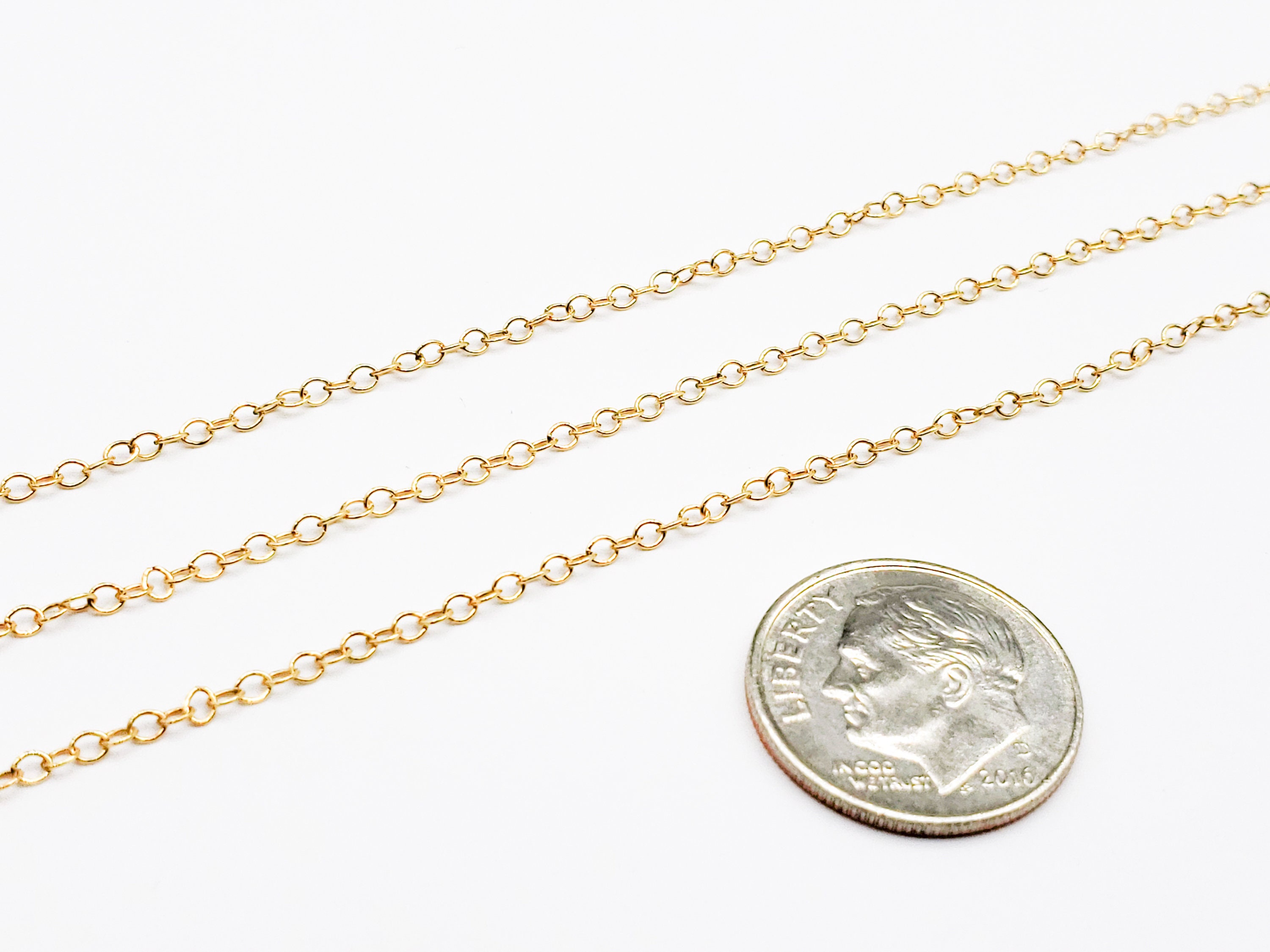 14k Gold Filled Cable Chain 1.5mm Round or Flattened Wire - Etsy