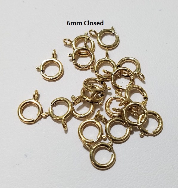 14K Gold Filled Spring Clasps, Open Ring 5mm, 5.5mm, 6mm | 10 Piece ...