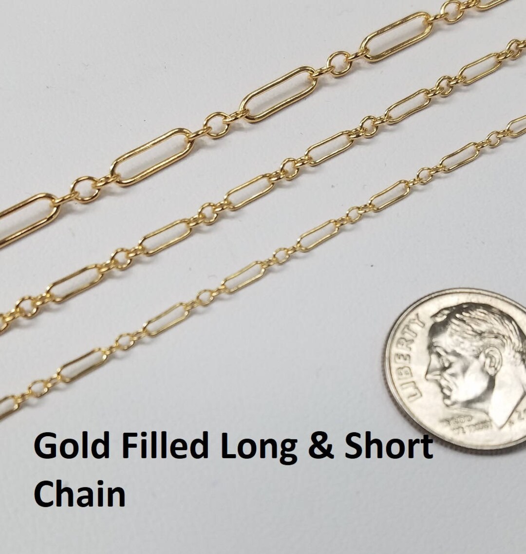 14k Gold Filled Long and Short Chain Pick Your Size and - Etsy
