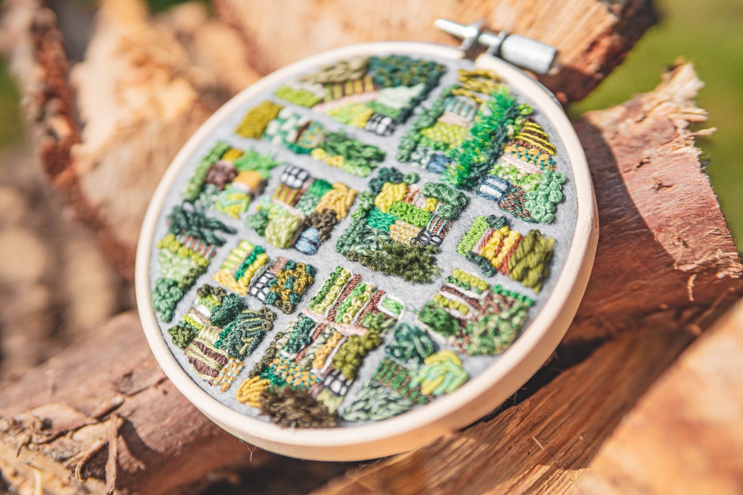 Micro Allotment Spring Embroidery Pattern: 4-inch Hoop (PDF Pattern) - Etsy