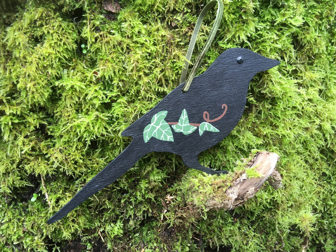 Raven/crow With Ivy Design. - Etsy