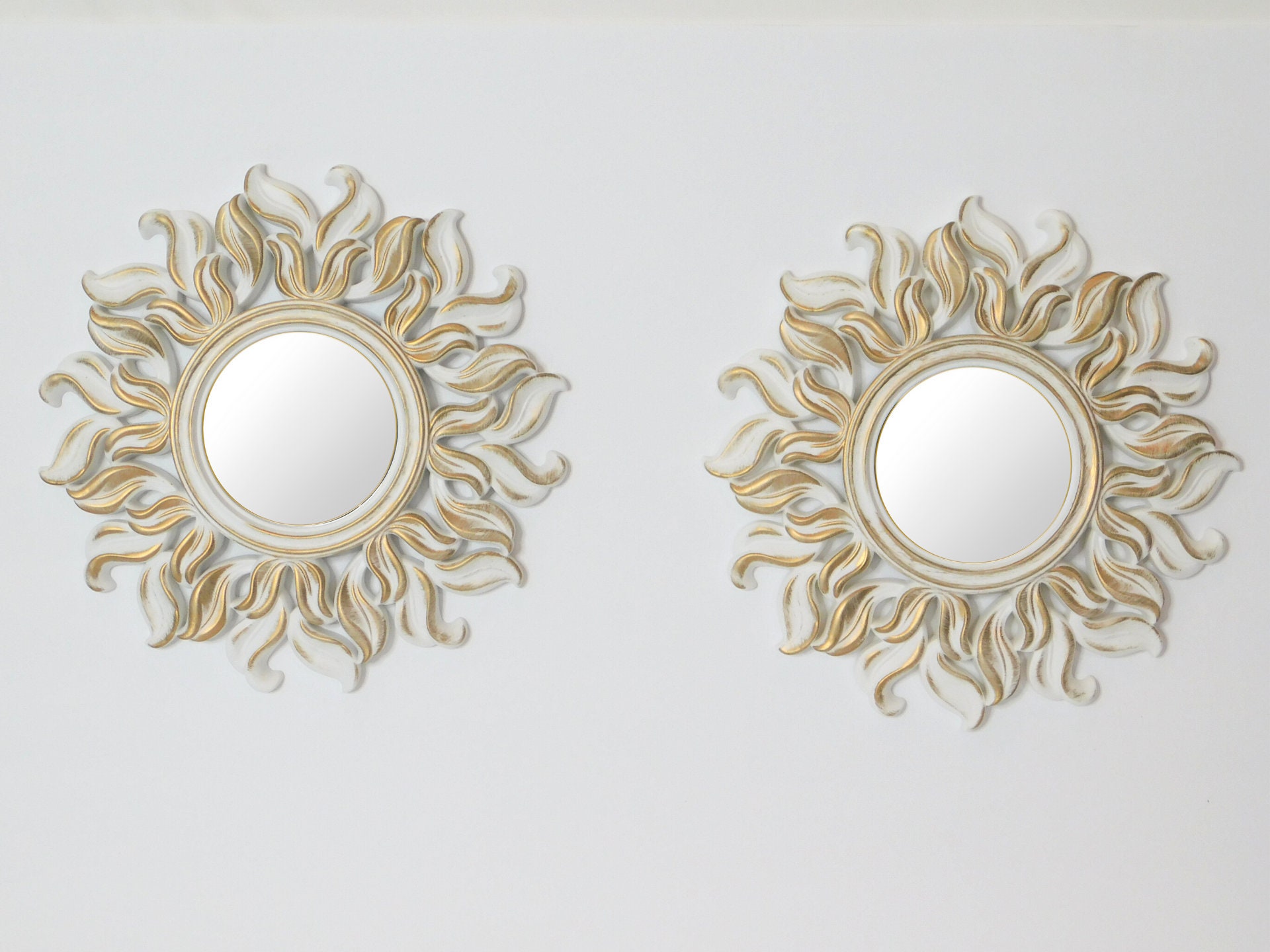 Wall Mirror Champagne Gold 2 Piece Set Sunburst Wall Mirror - Etsy