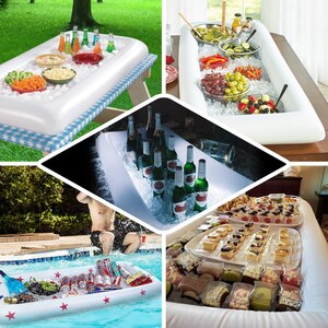2 Pack Inflatable Cooler Buffet Serving Bar for BBQ Picnic Pool Party ...