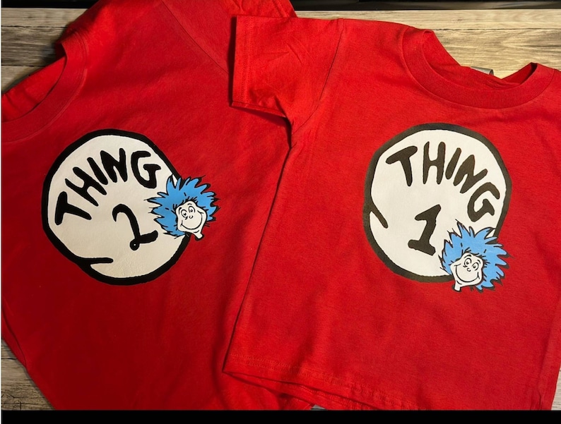 Thing 1 Tees / School Shirts / Thing Character Shirts - Etsy