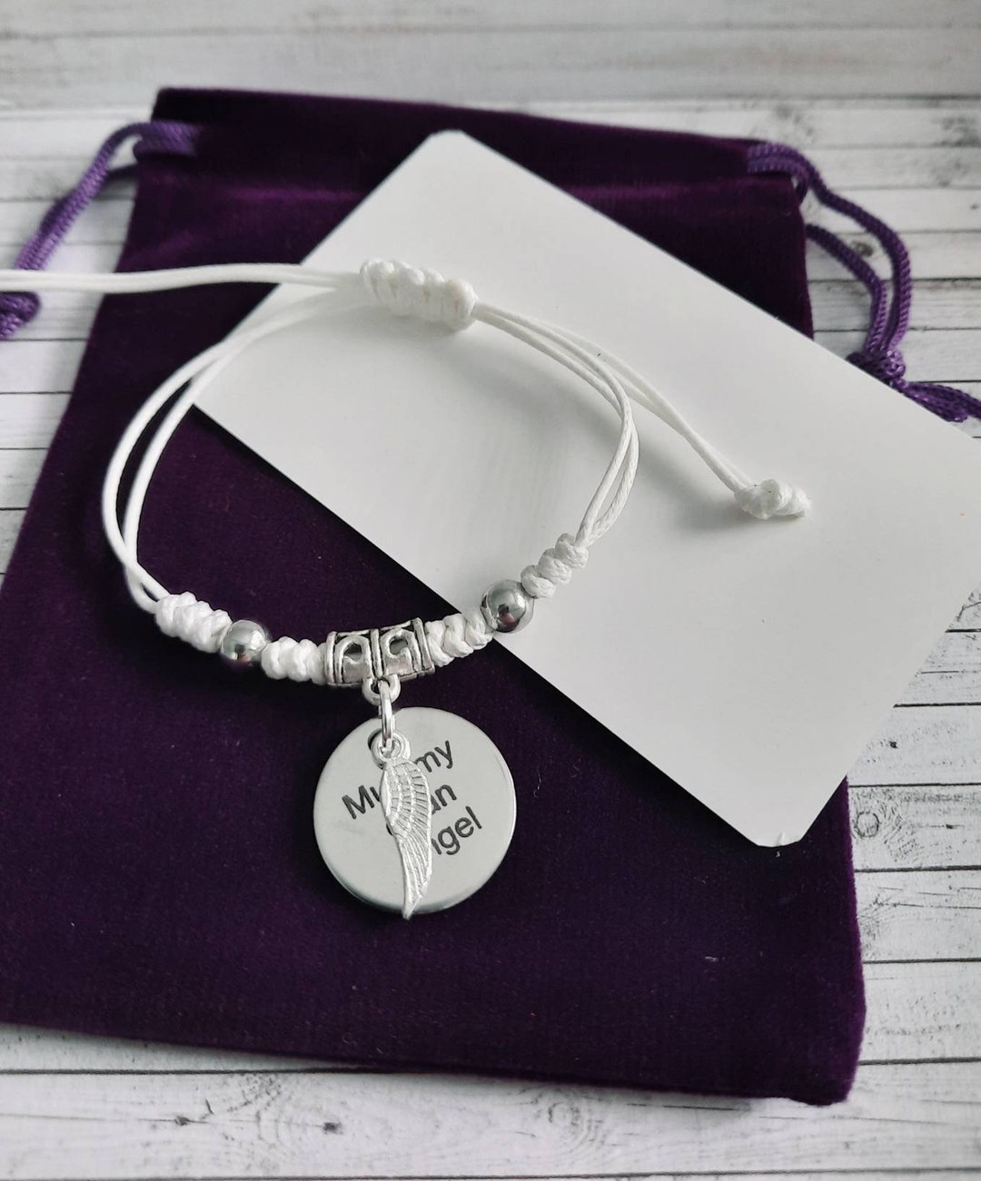 Mummy of an Angel Angel Wings Bracelet With Velvet Gift Bag - Etsy