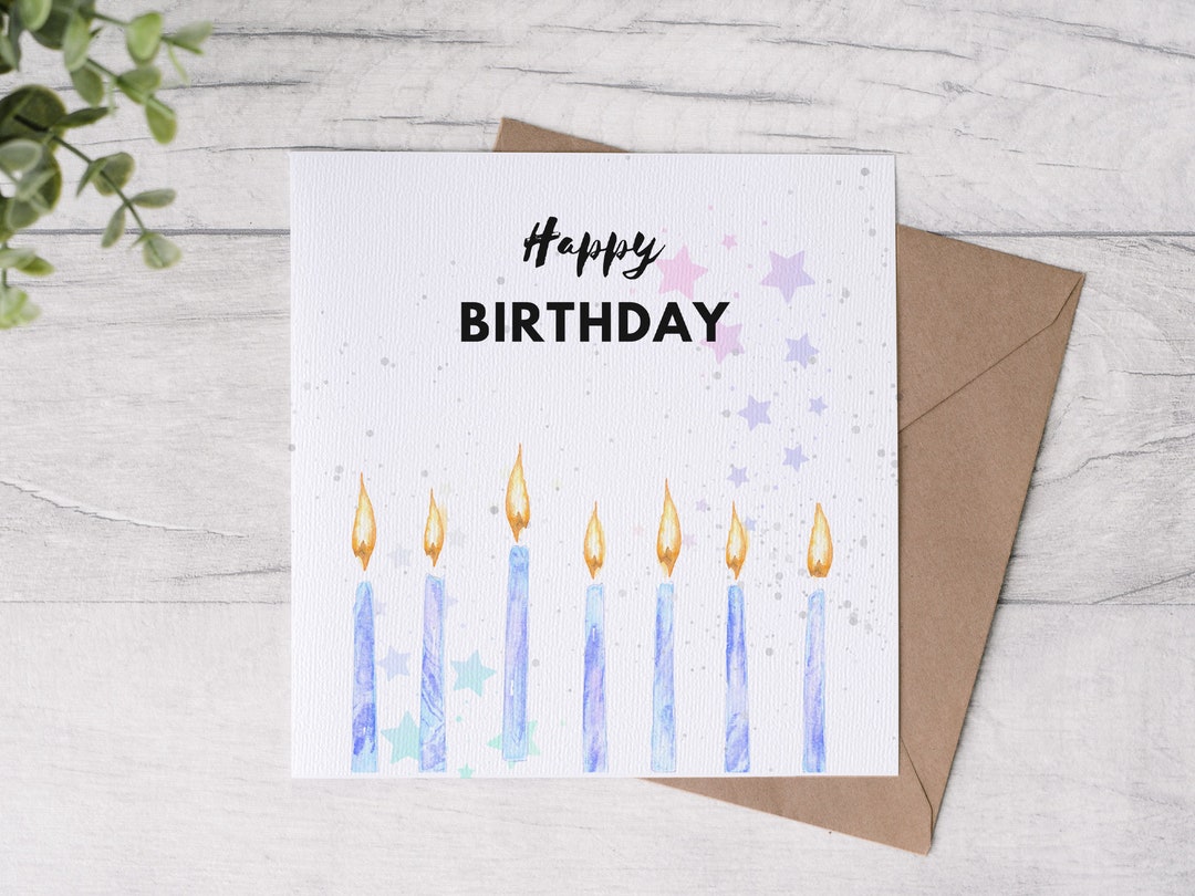 Happy Birthday Candles Card - Etsy