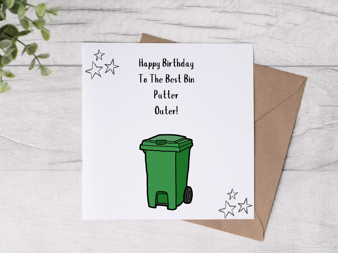 Happy Birthday to the Best Wheelie Bin Putter Outer Fun Card - Etsy UK