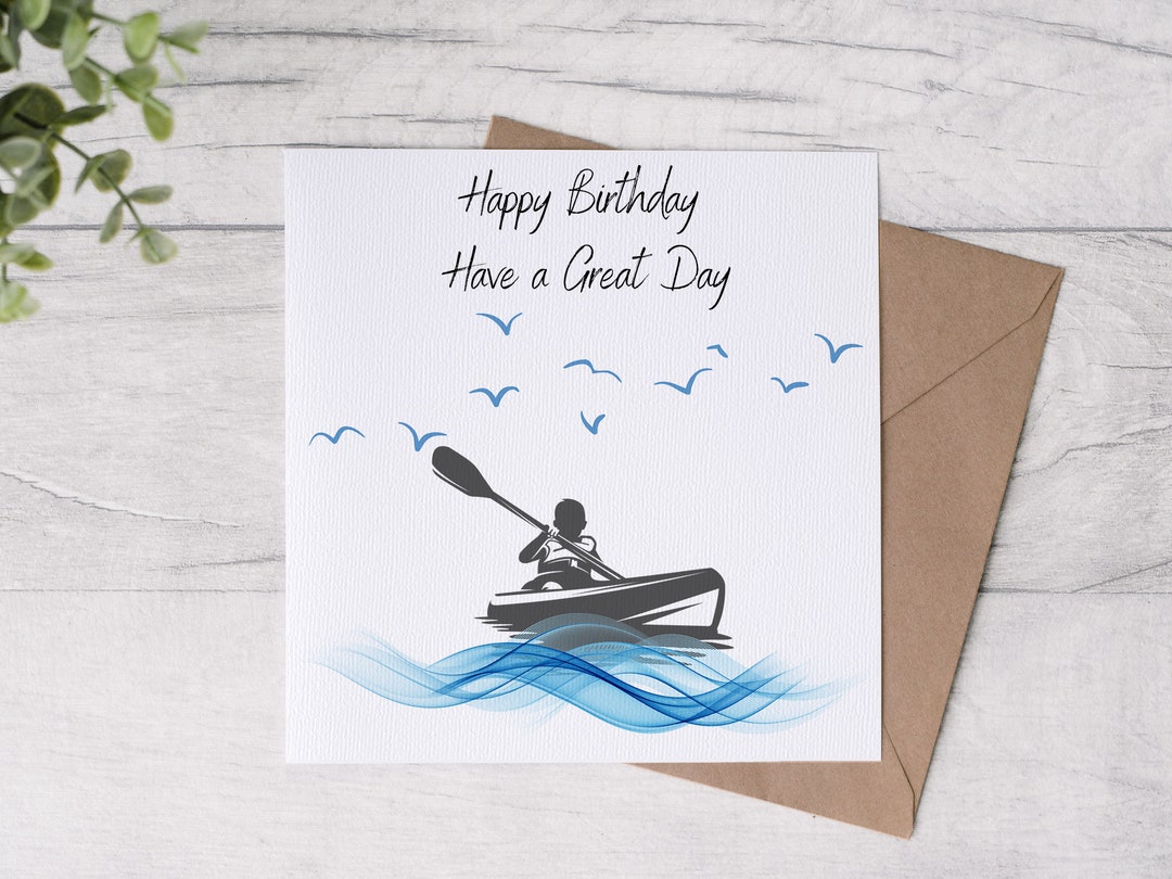 Kayak Happy Birthday Card - Etsy