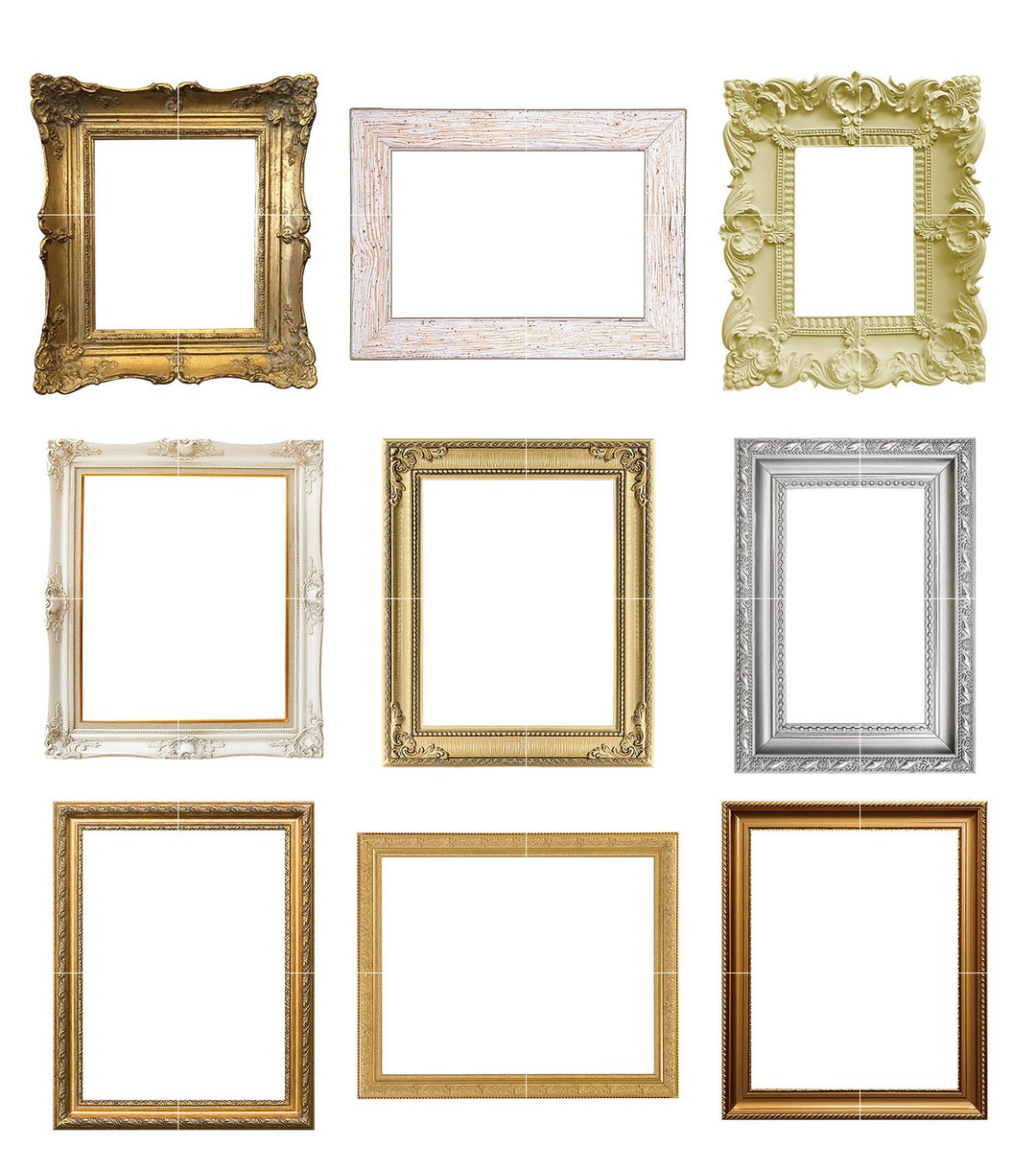 9 Square Frames PNG Cliparts Instant Download Commercial Use - Etsy UK