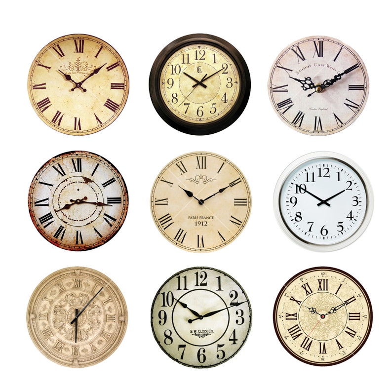9 Old Clock Clipart, Instant Download, Commercial Use - Etsy