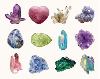 Mineral Clip Art, Crystal Clipart, Healing Crystals, Geode Clipart ...