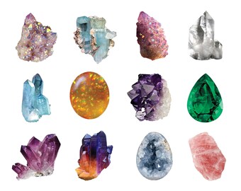 Mineral Clip Art, Crystal Clipart, Healing Crystals, Geode Clipart ...