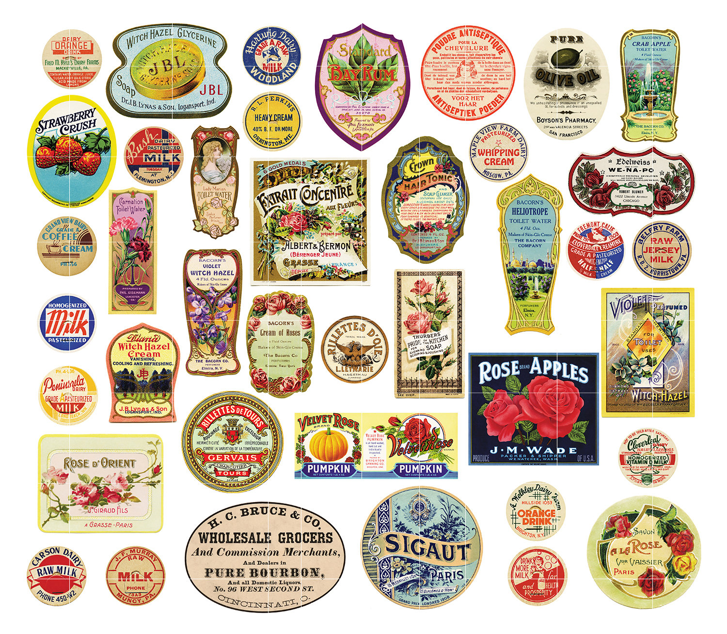 Instant Download 40 Labels Clipart Vintage Images Art & Collectibles ...