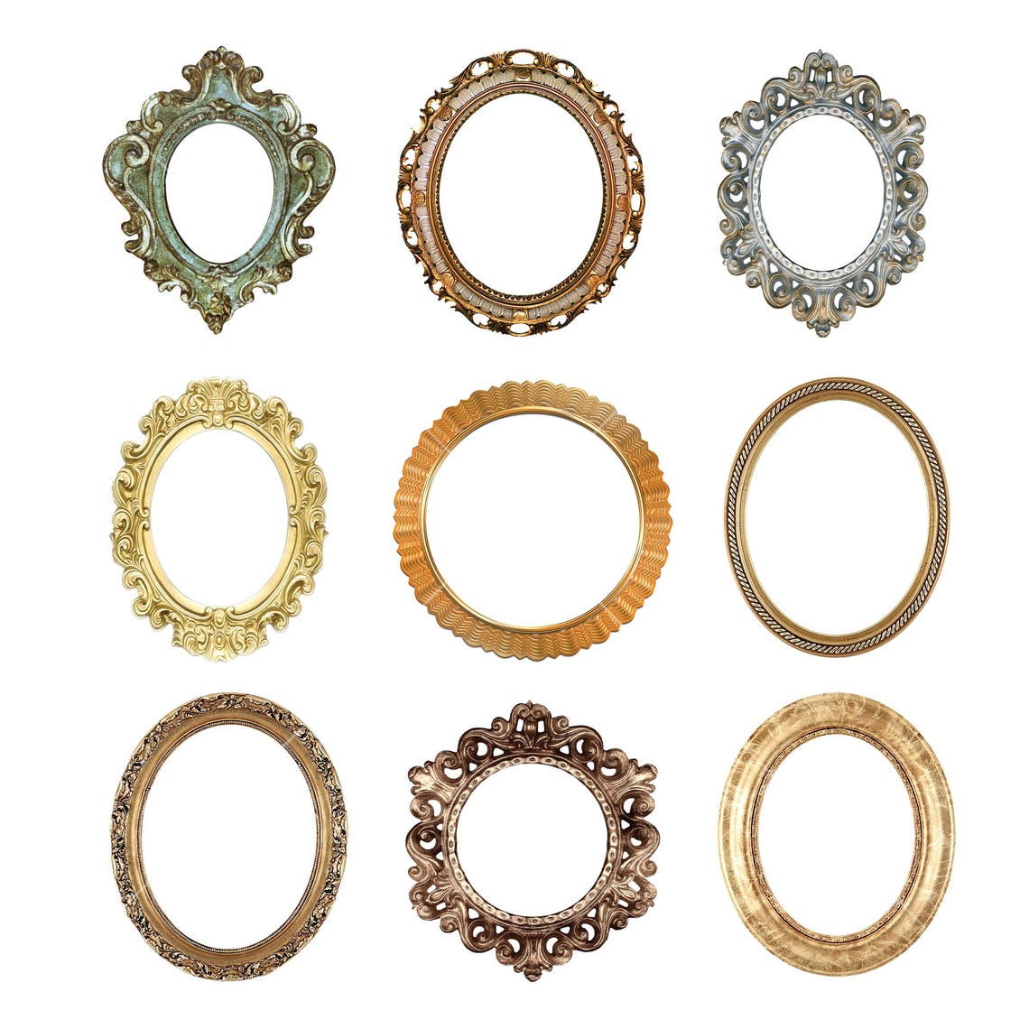 Oval Frame Clipart Set 2, Instant Download, Commercial Use - Etsy