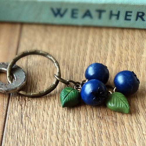 By the Shed Blueberry Charm Keyring Fruit Vegetables - Etsy UK