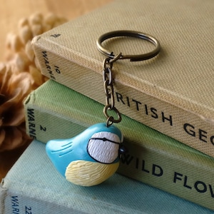 By the Shed Blue Tit Bird Keyring - Blue Yellow White - Garden Birds ...