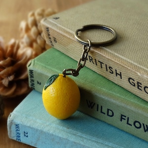 By the Shed Lemon Yellow Keyring Key Chain - Citrus - Funky - Keys ...
