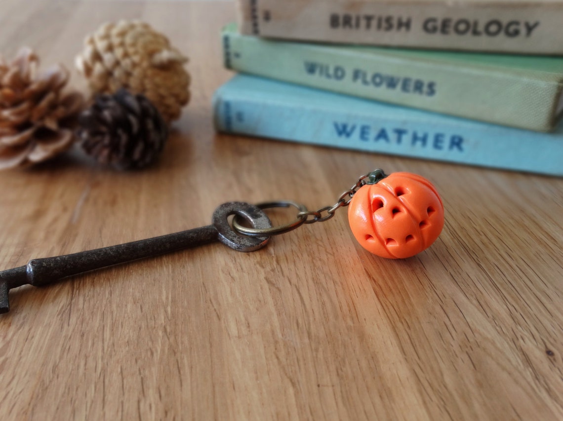 By the Shed Pumpkin Halloween Keyring Key Chain Orange Trick | Etsy
