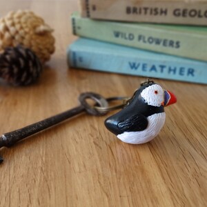 By the Shed Puffin Sea Bird Key Chain - Key Ring - Black White ...