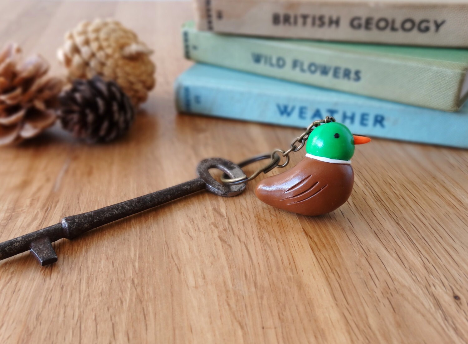 By the Shed Mallard Duck Bird Keyring Green Brown White - Etsy
