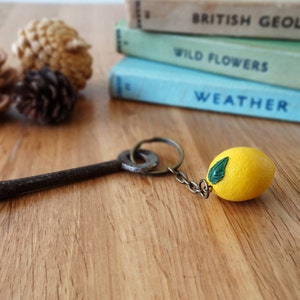 By the Shed Lemon Yellow Keyring Key Chain - Citrus - Funky - Keys ...
