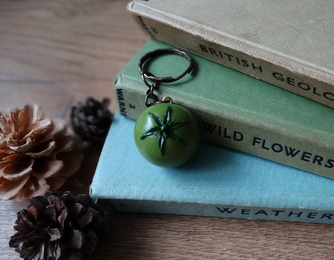 By the Shed Green Tomato Keyring Key Chain - Green Fruit - Keys - Fruit ...