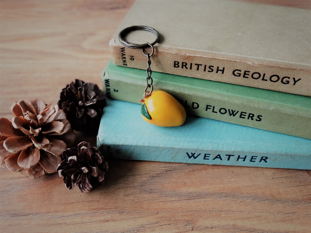 By the Shed Mango Tropical Fruit Keyring Key Chain - Yellow Juicy ...