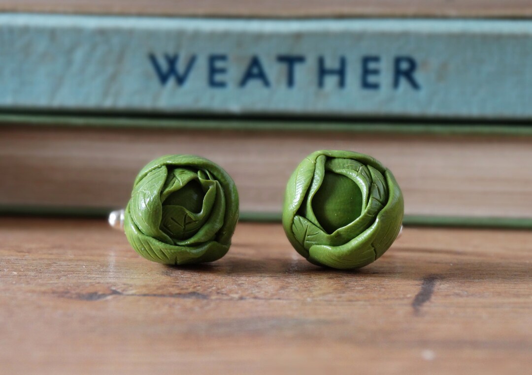 By the Shed Brussels Sprout Green Cufflinks - Christmas - Festive ...