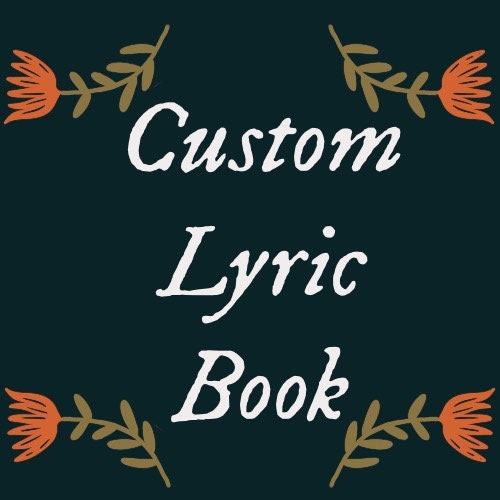 Custom Lyric Book any Artist You Want - Etsy Canada