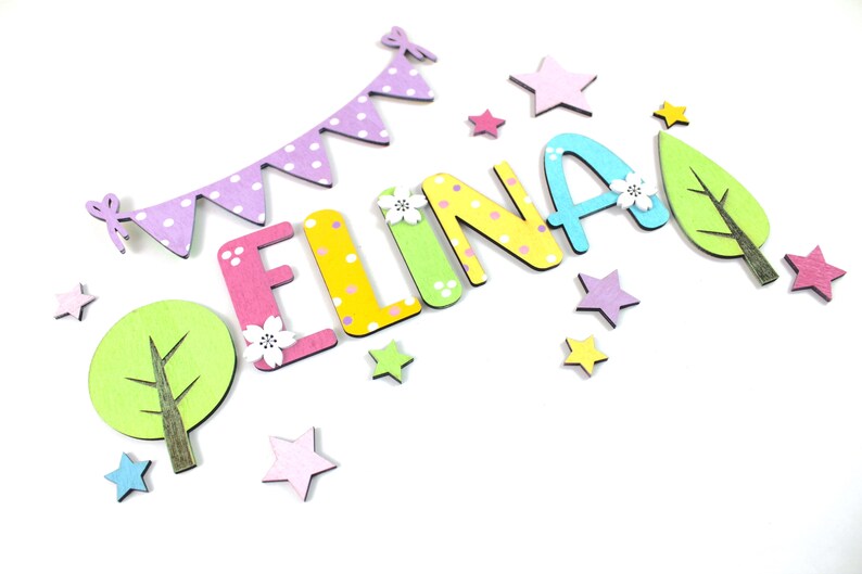 Wooden Letters Rainbow Pastel - Etsy