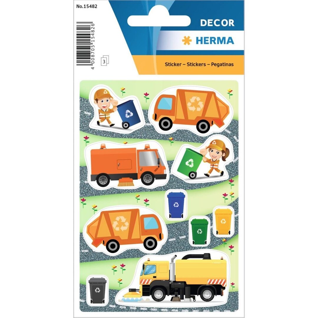 Garbage Collection Sticker, Garbage Man Sticker, Sticker Set, Children ...