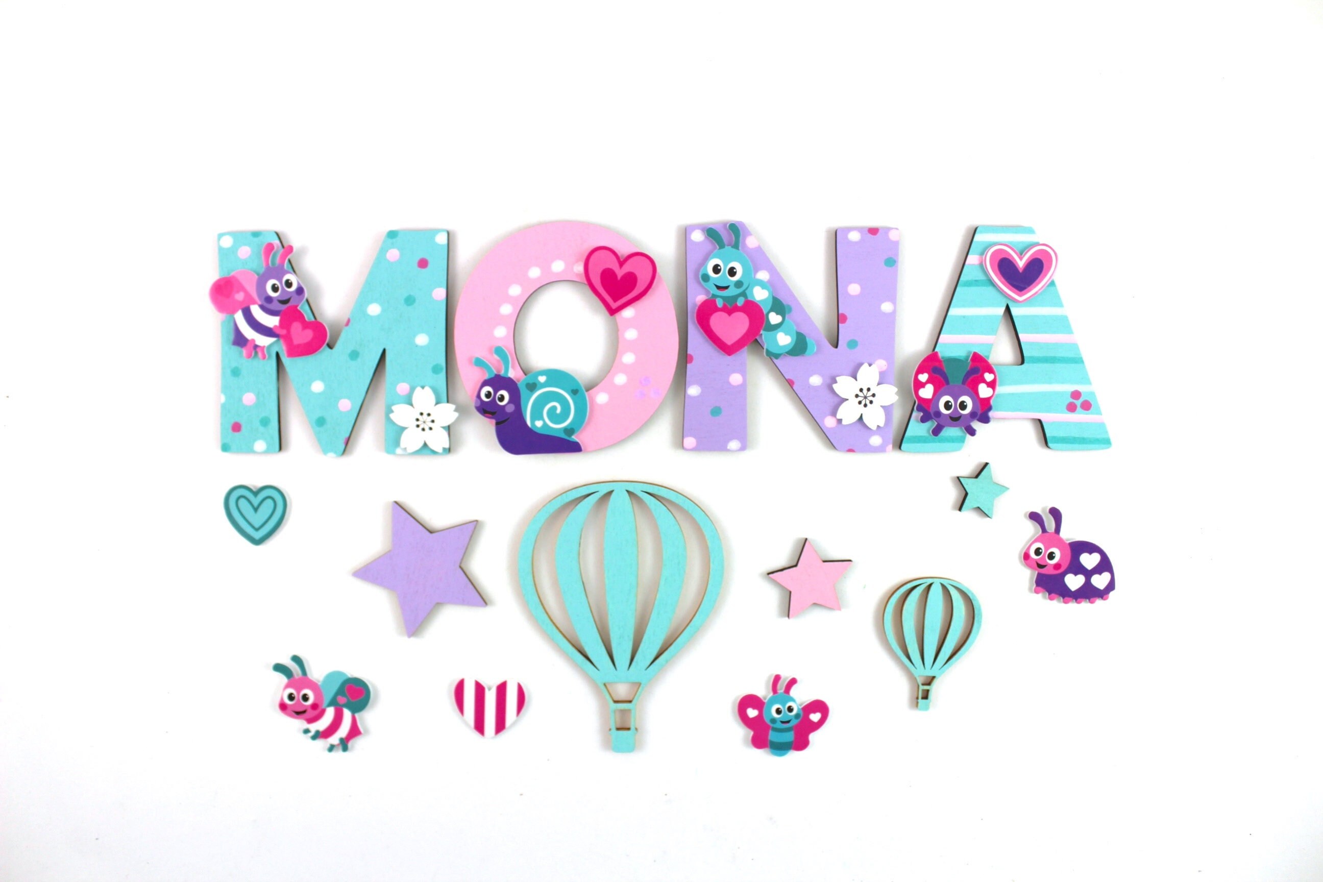 Wooden letters children's room door