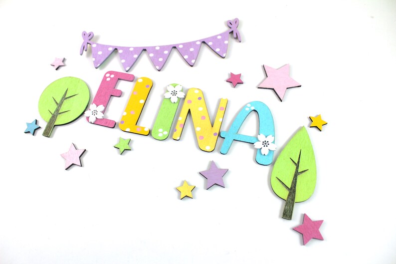 Wooden Letters Rainbow Pastel - Etsy