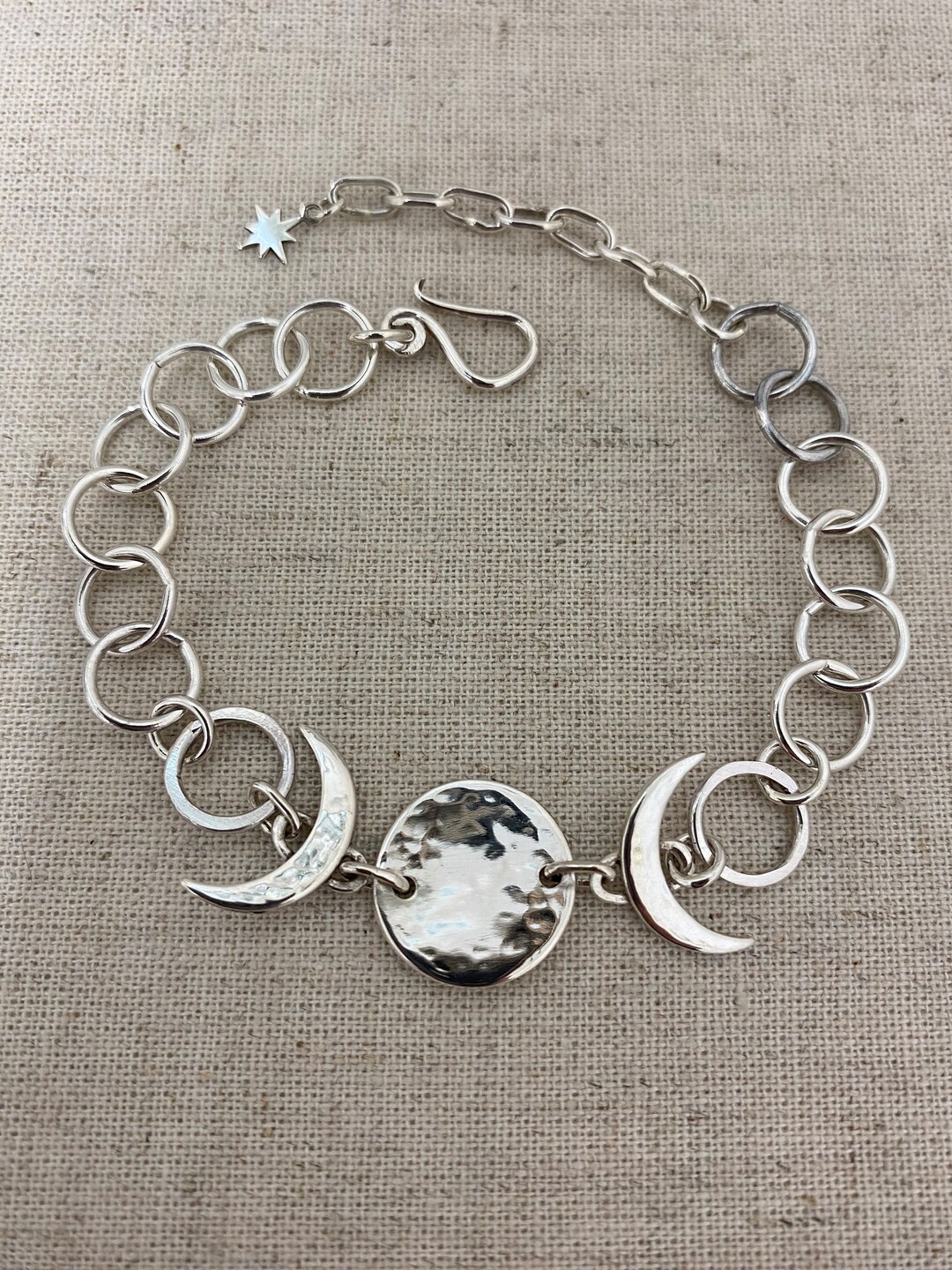 Recycled Sterling Silver Moon Goddess Bracelet - Etsy