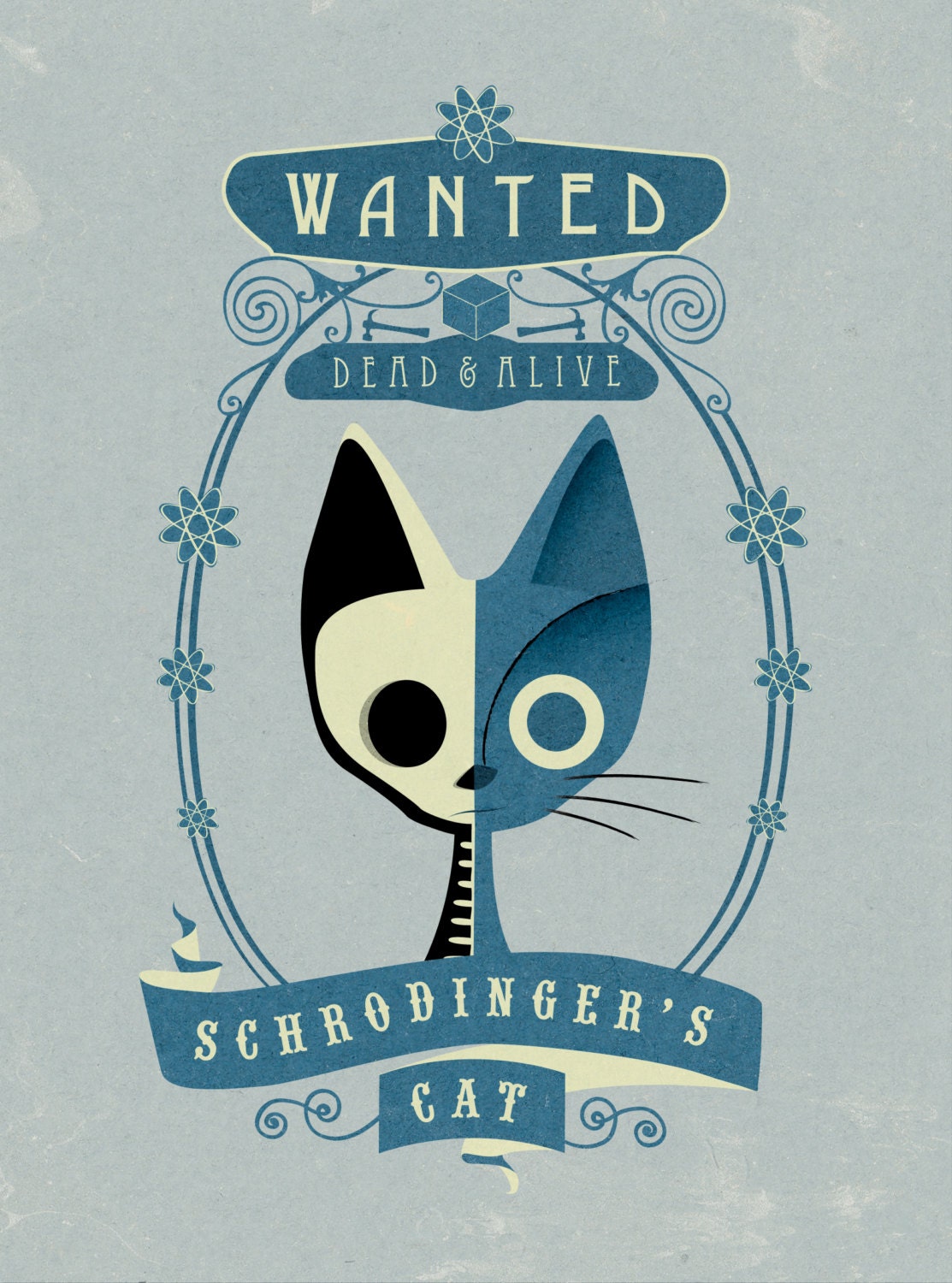 Schrodinger's Cat Wanted Poster Art Print SMALL and - Etsy UK