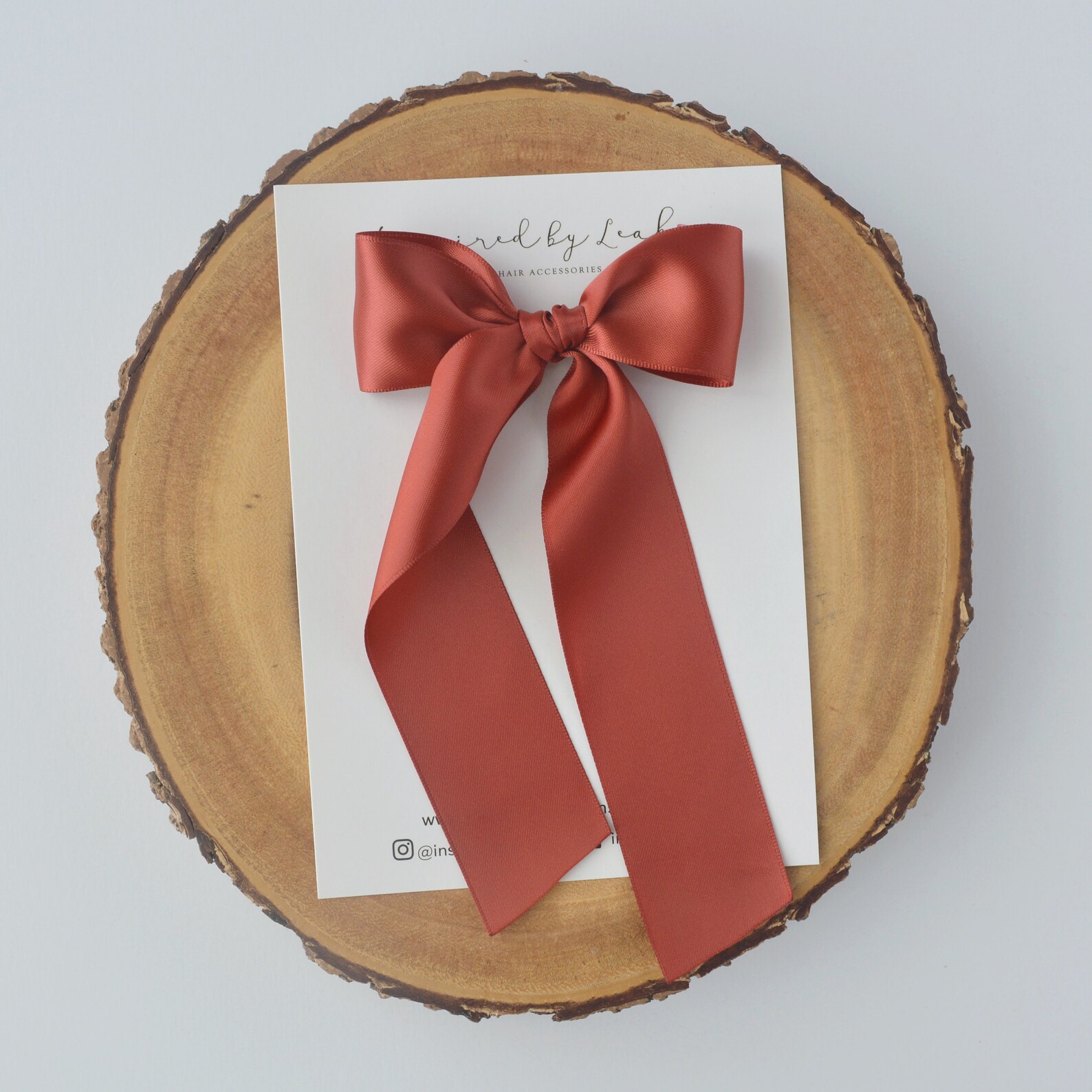 Rust Satin Hair Bow. Long or Short Tail. Rust Headband. - Etsy