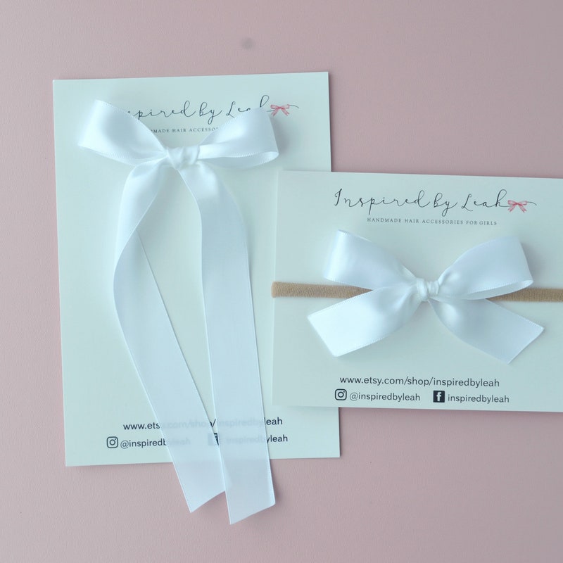 White Hair Bows - Etsy