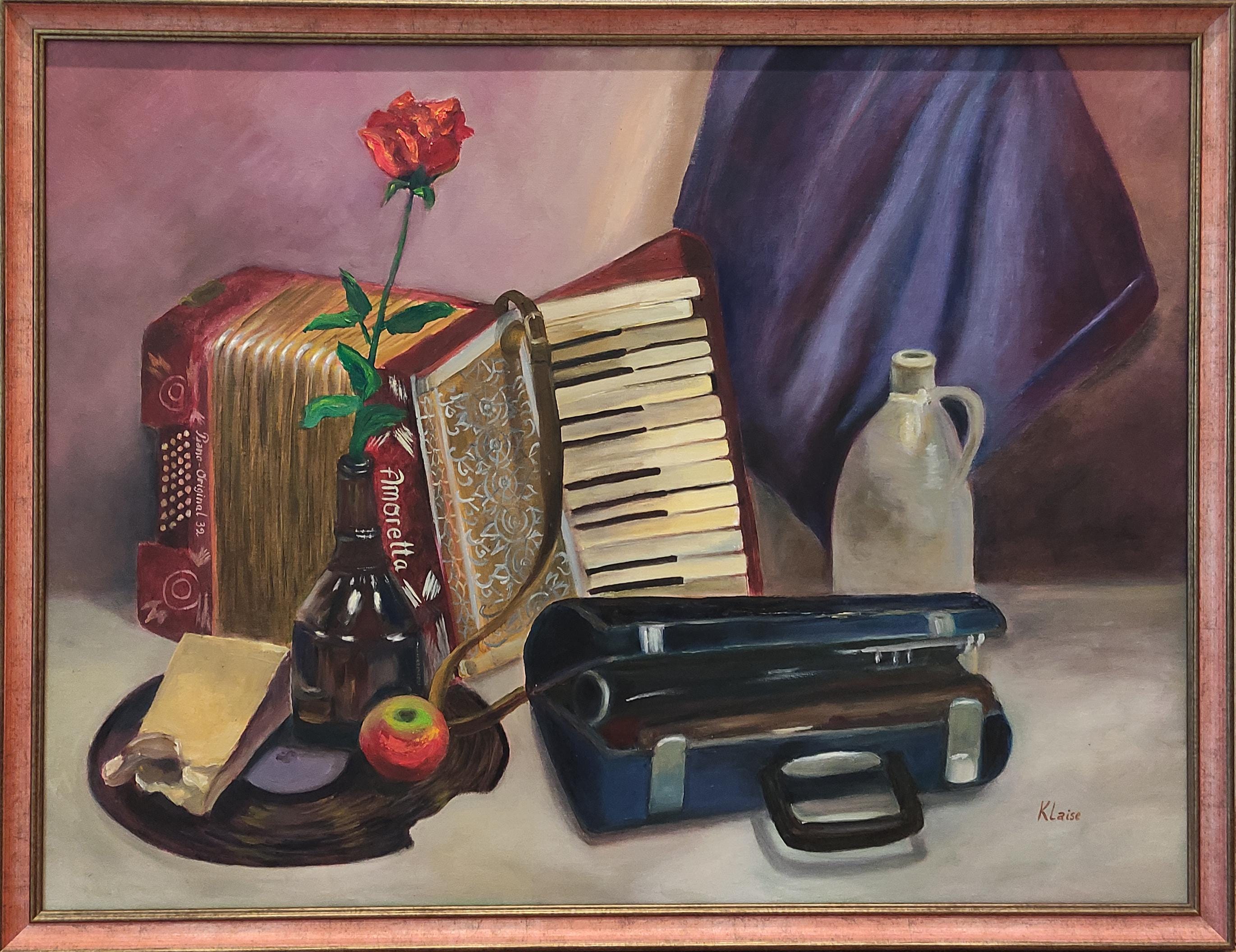 Still Life With Accordion, 2024. Oil Painting on Canvas With Frame. - Etsy