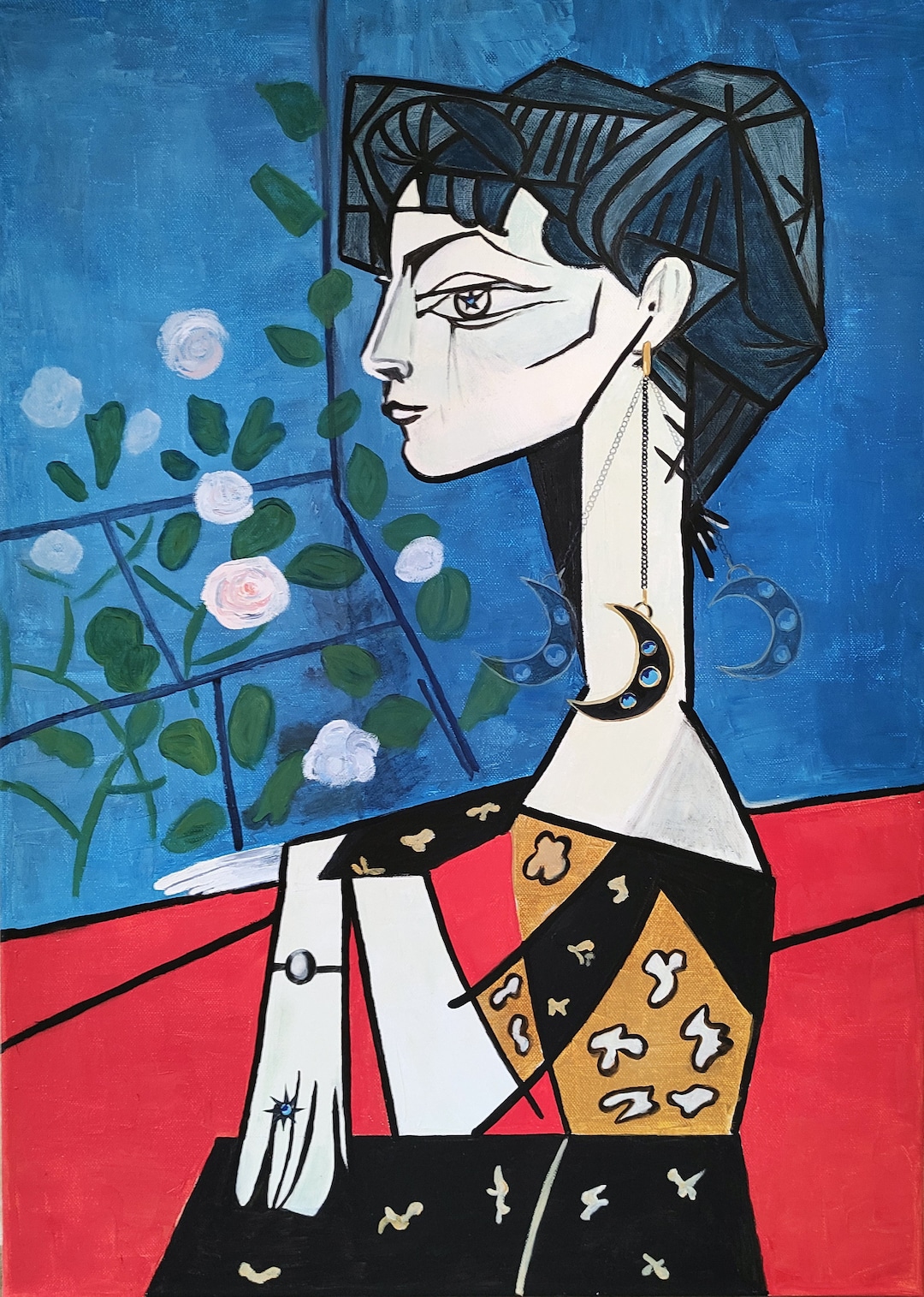 Interpretation of Pablo Picasso's "jacqueline With Flowers" - Etsy