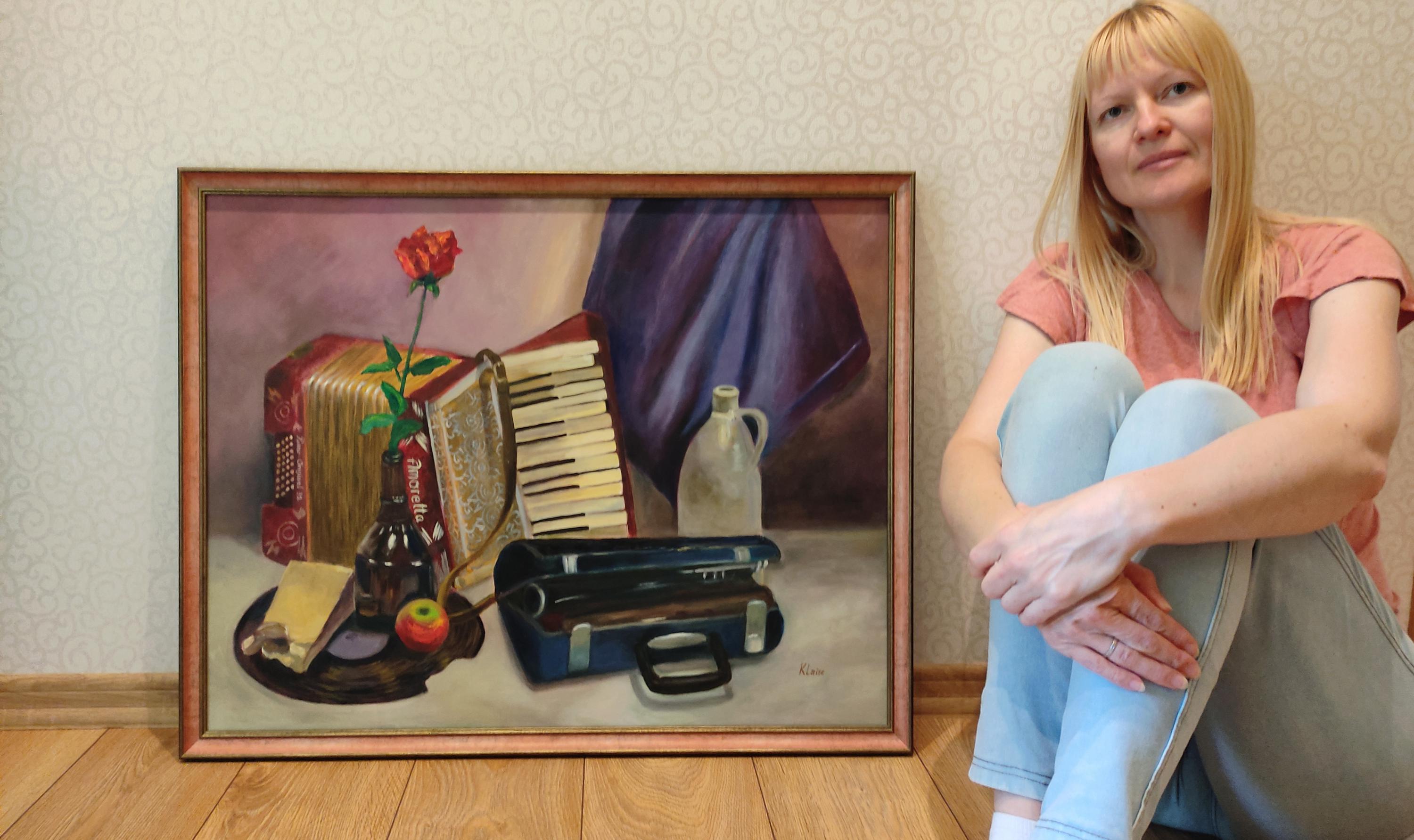 Still Life With Accordion, 2024. Oil Painting on Canvas With Frame. - Etsy