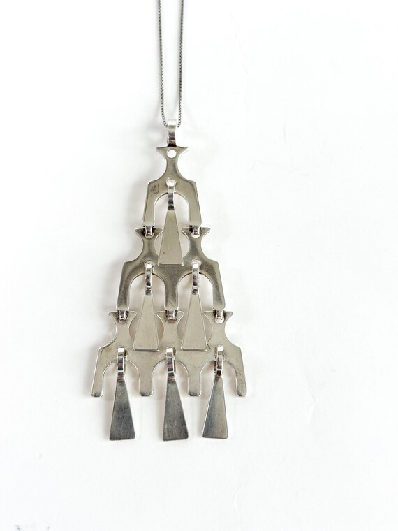 David Andersen Sterling Silver Modernist Pin Brooch - Gem