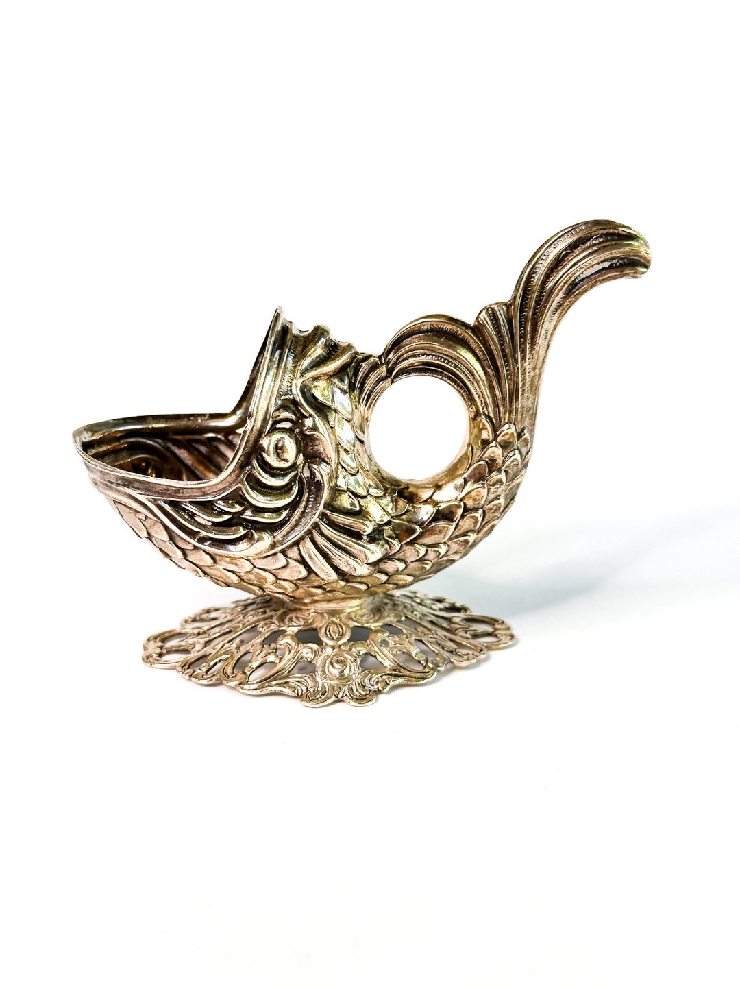 Silver Fish Salt Cellar Dolphin Salt Cellar 835 Silver - Etsy