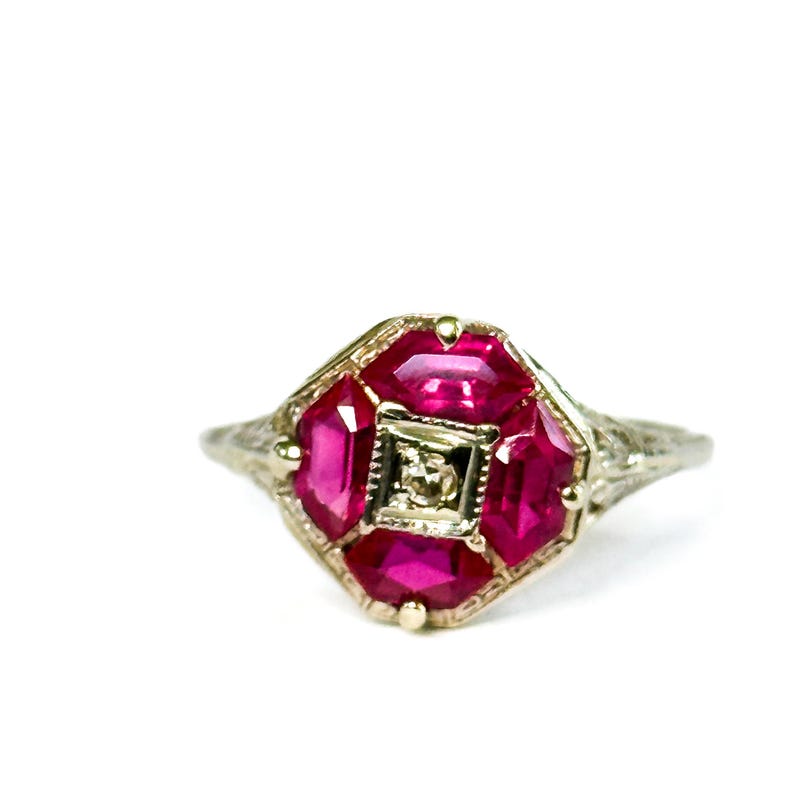 Ruby Filigree Ring - Etsy