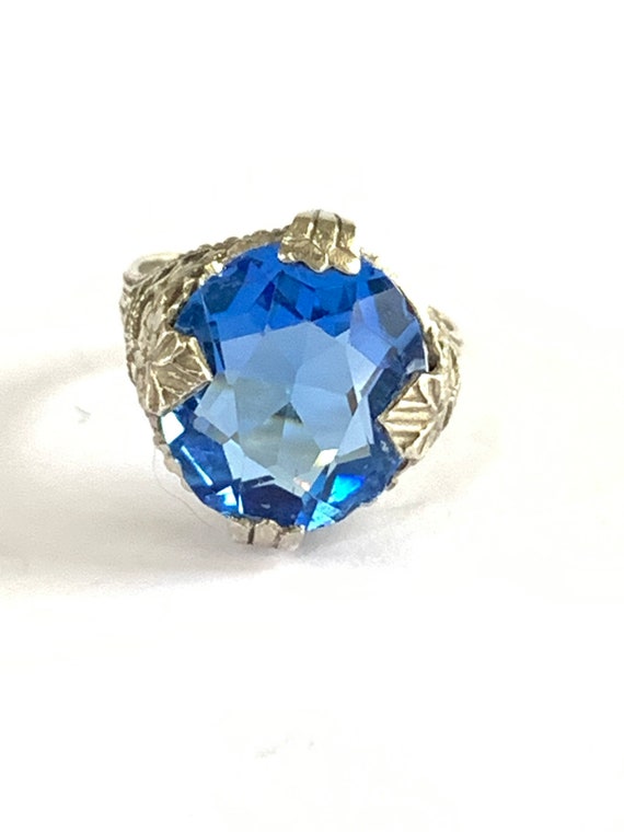 edwardian filigree blue sterling - Gem
