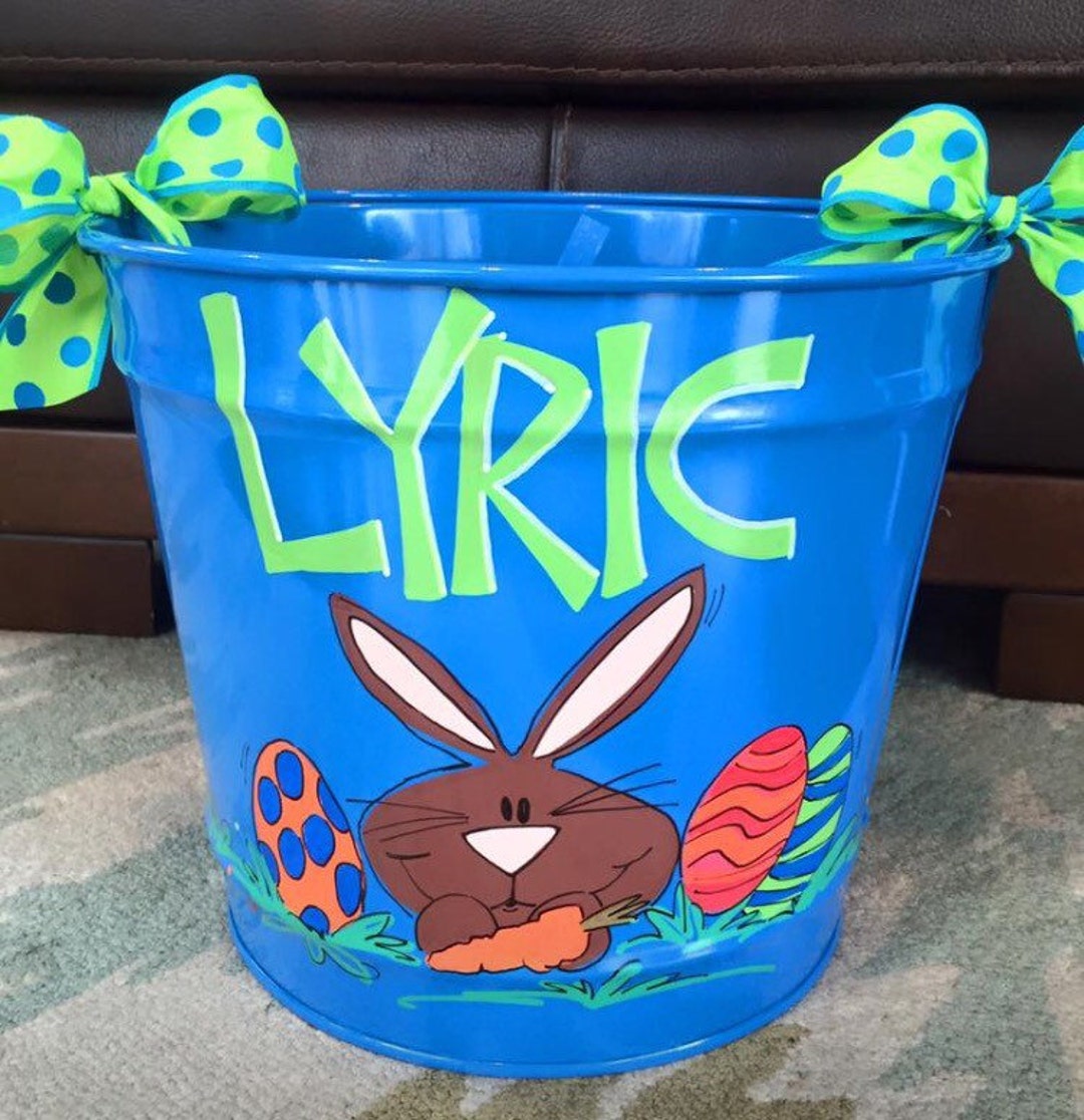 Large Metal Easter Bucket - Etsy